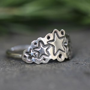 Silver Star Ring Celestial Ring Sterling Silver Star Ring Celestial ...
