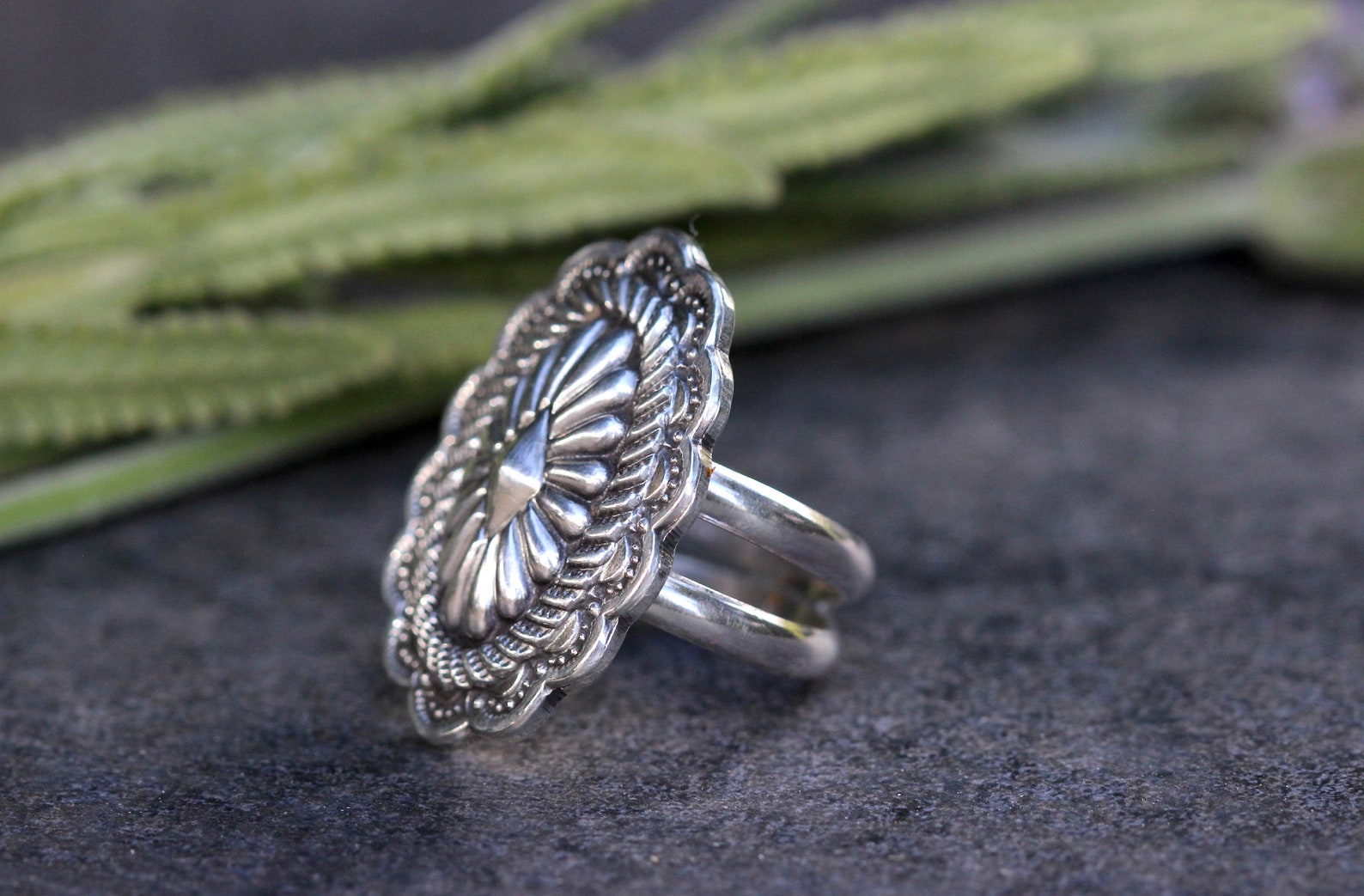 Sterling Silver Concho Ring Sterling Silver Statement Ring Southwestern ...