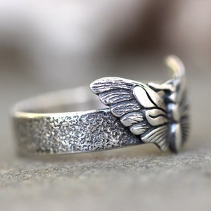 Moth Ring Silver Butterfly Ring Sterling Silver Nature Ring Forest Ring ...