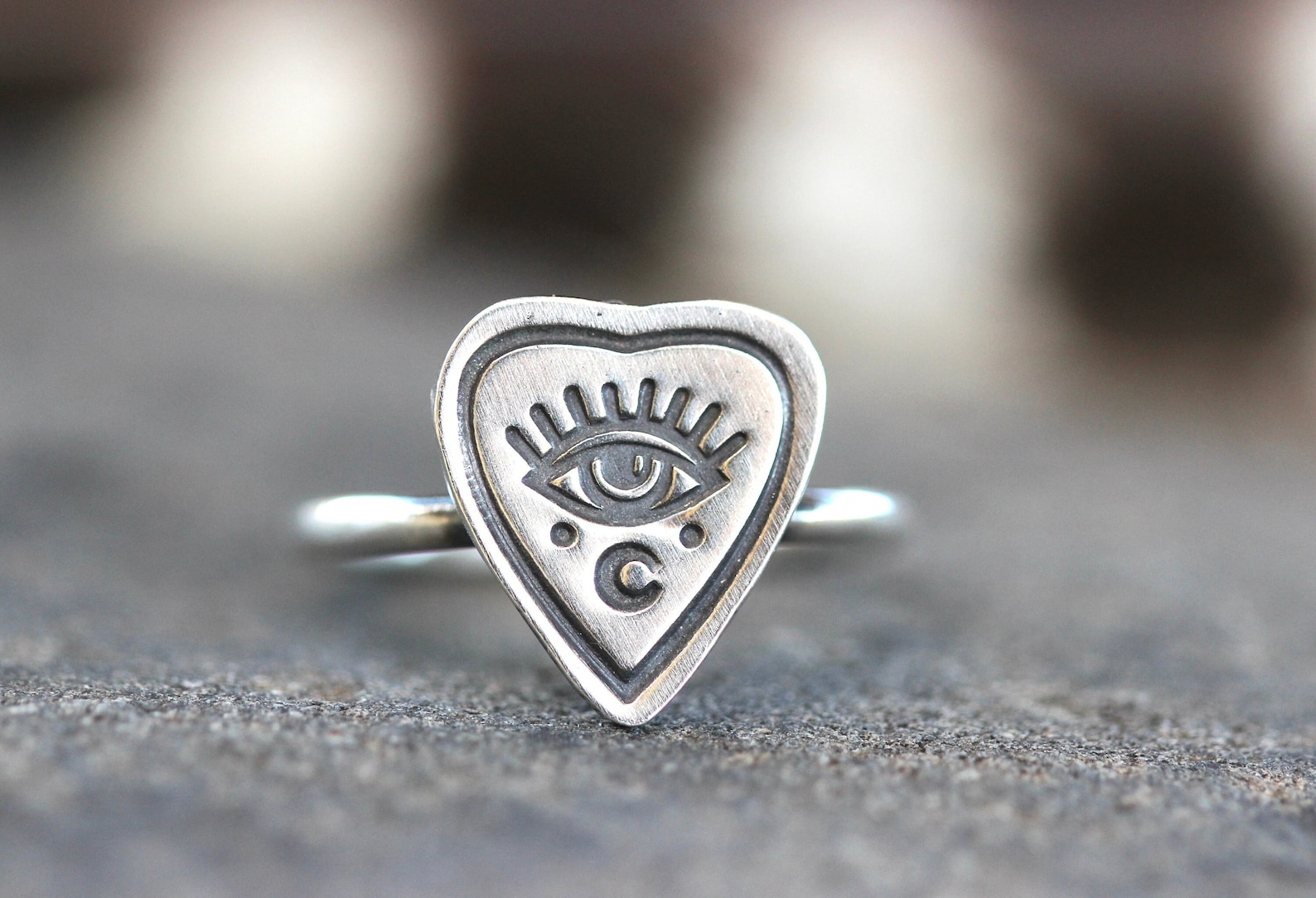 Planchette Ring Sterling Silver Witch Ring Ouija Ring Celestial Ring ...