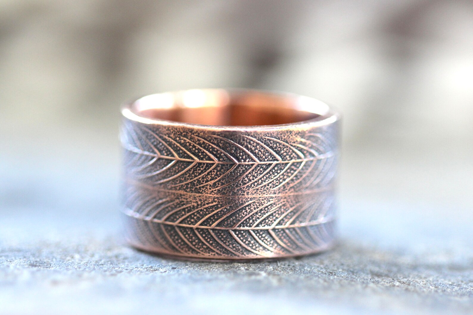 Copper Ring Thumb Ring Thick Ring Copper Feather Ring Copper - Etsy