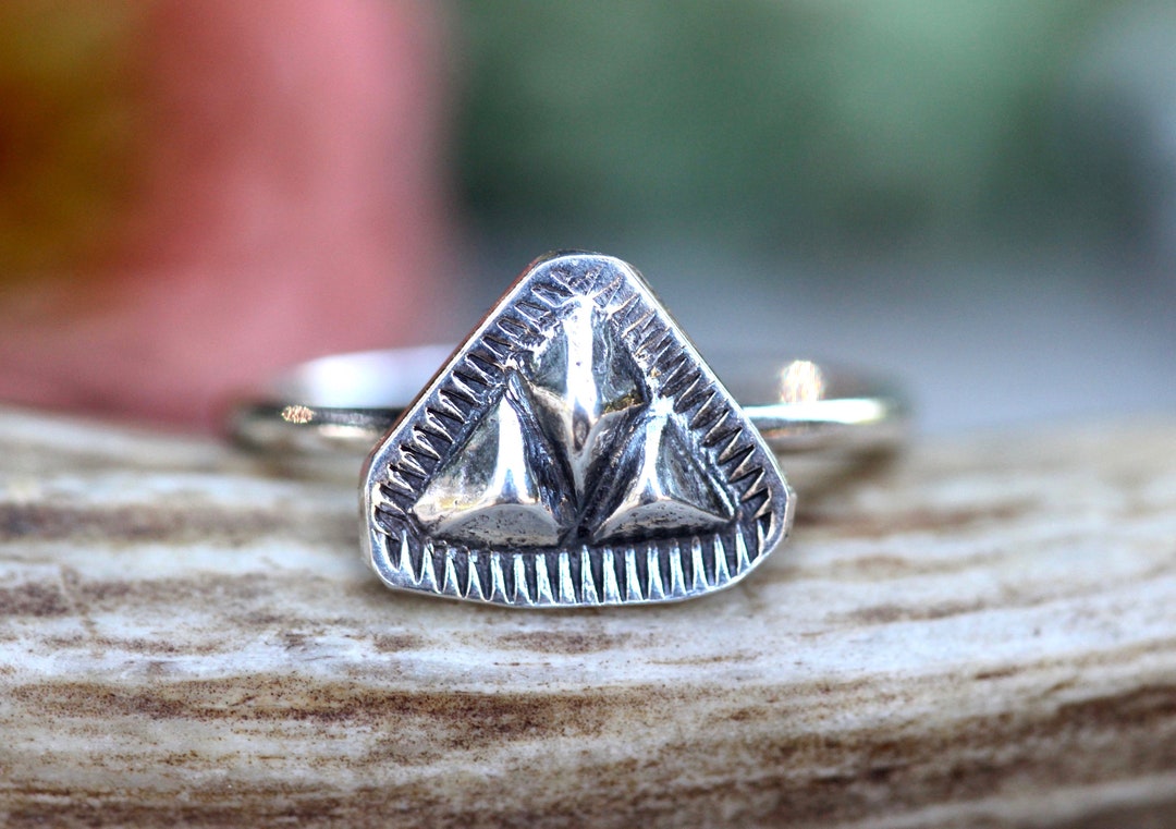 Triangle Ring Silver Stacking Ring Silver Ring Silver Bohemian Ring ...