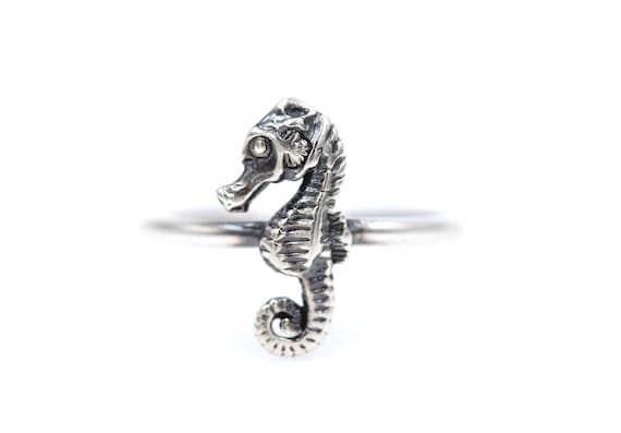 Seahorse Ring Sterling Silver Beach Ring Silver Nature Ring | Etsy