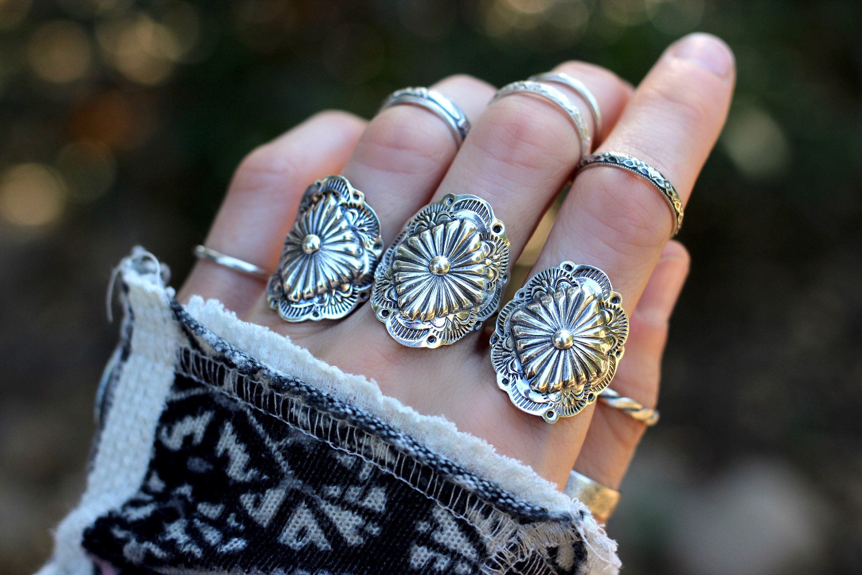 Silver Concho Ring Sterling Silver Shield Ring Southwestern | Etsy