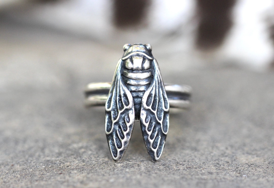 Silver Cicada Ring Sterling Silver Insect Ring Witch Ring Bug Ring ...