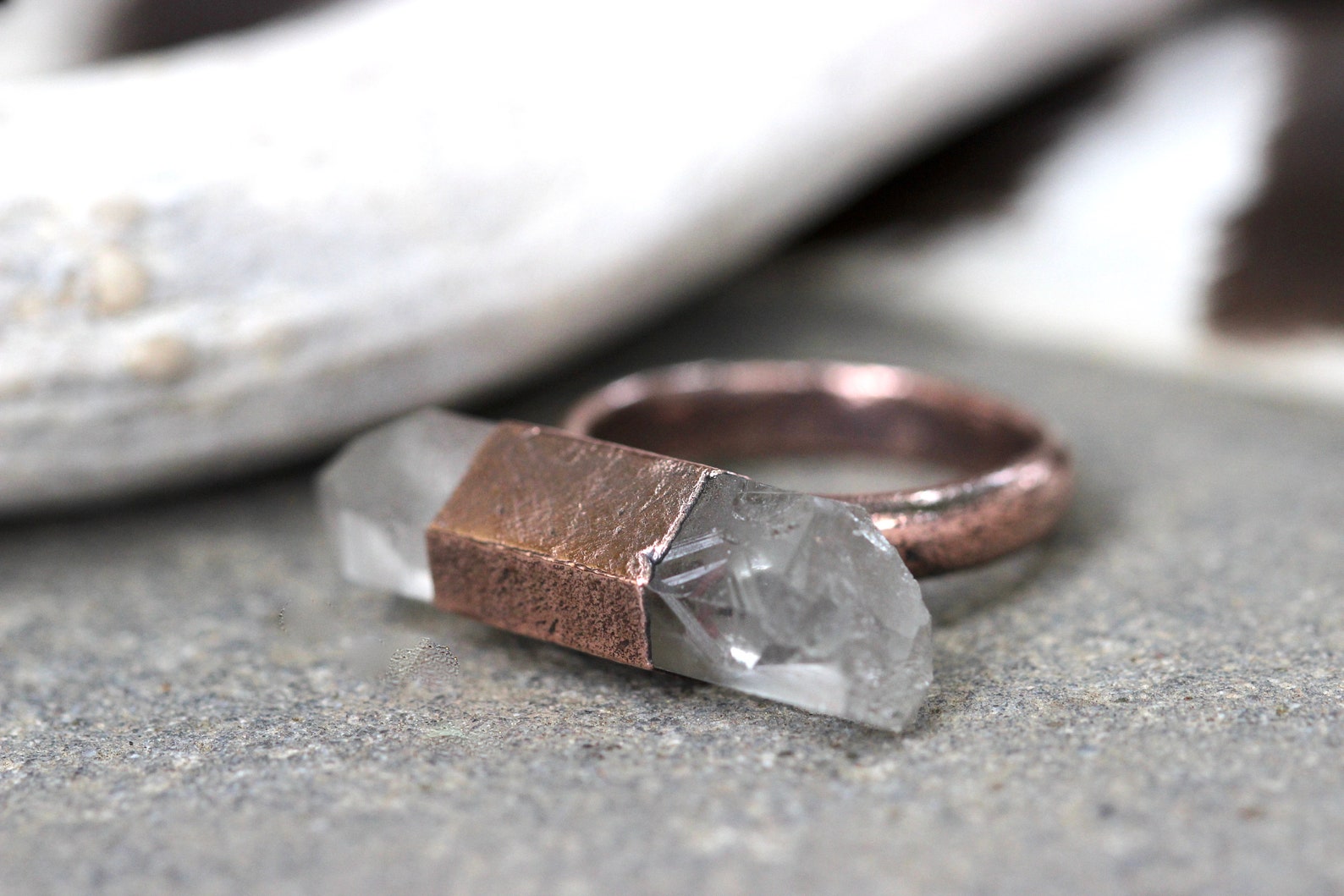 Raw Crystal Ring Raw Stone Ring Quartz Crystal Ring - Etsy