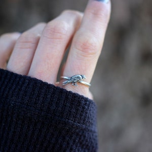 Raven Ring Sterling Silver Crow Ring Silver Raven Ring Witch Ring Bird ...