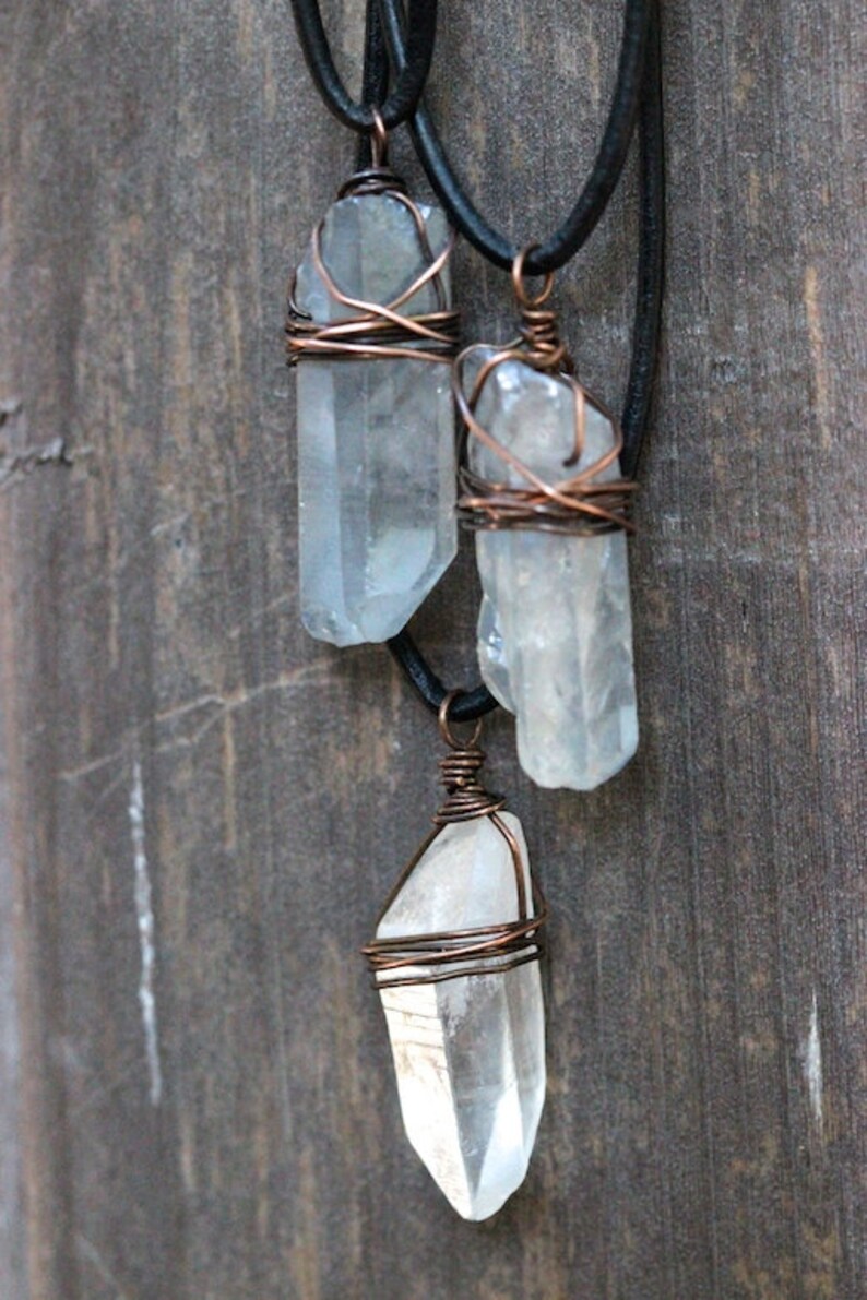 Quartz Crystal Necklace Raw Crystal Necklace Healing Crystal - Etsy
