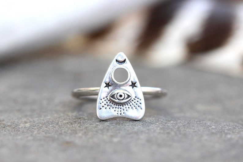Planchette Ring Sterling Silver Witch Ring Celestial Ring Evil | Etsy