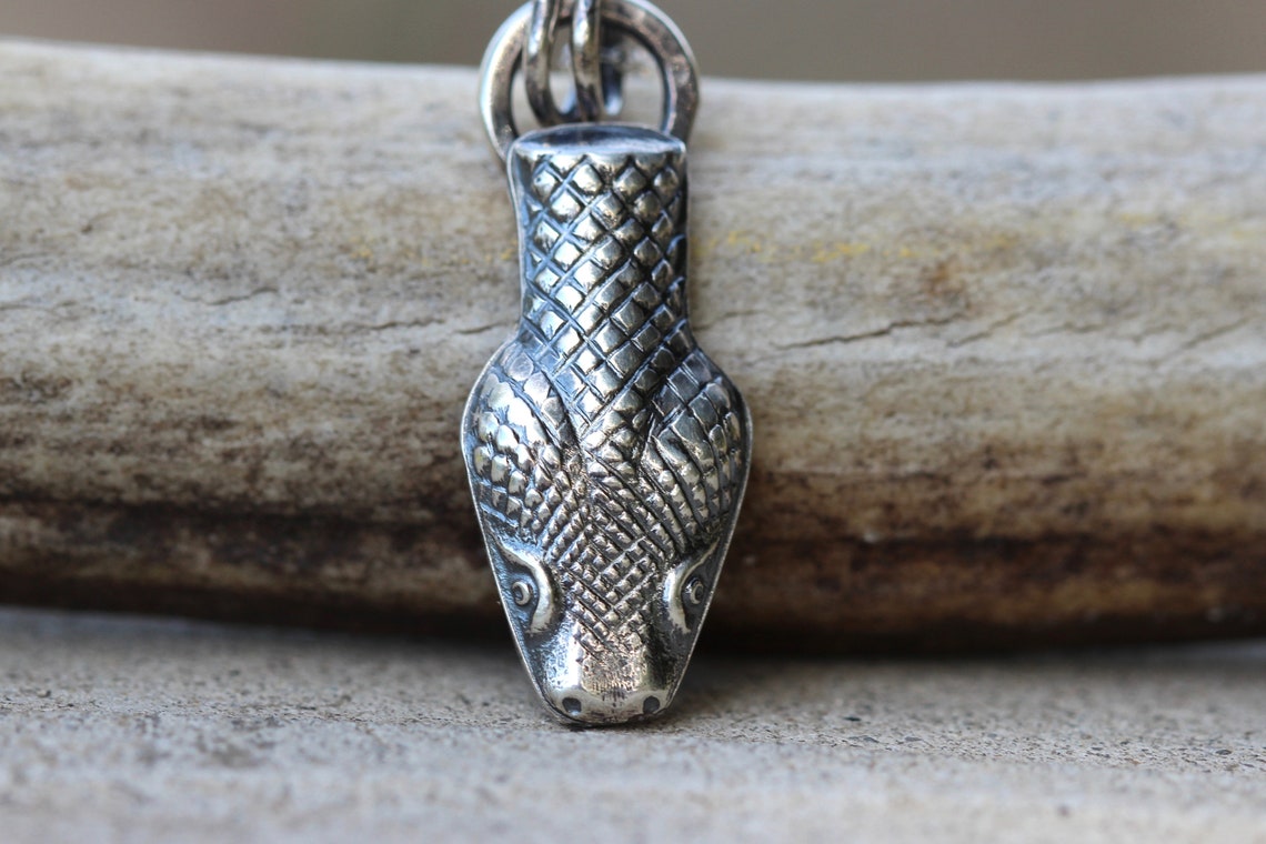 Silver Snake Necklace Serpent Jewelry Sterling Silver Snake | Etsy