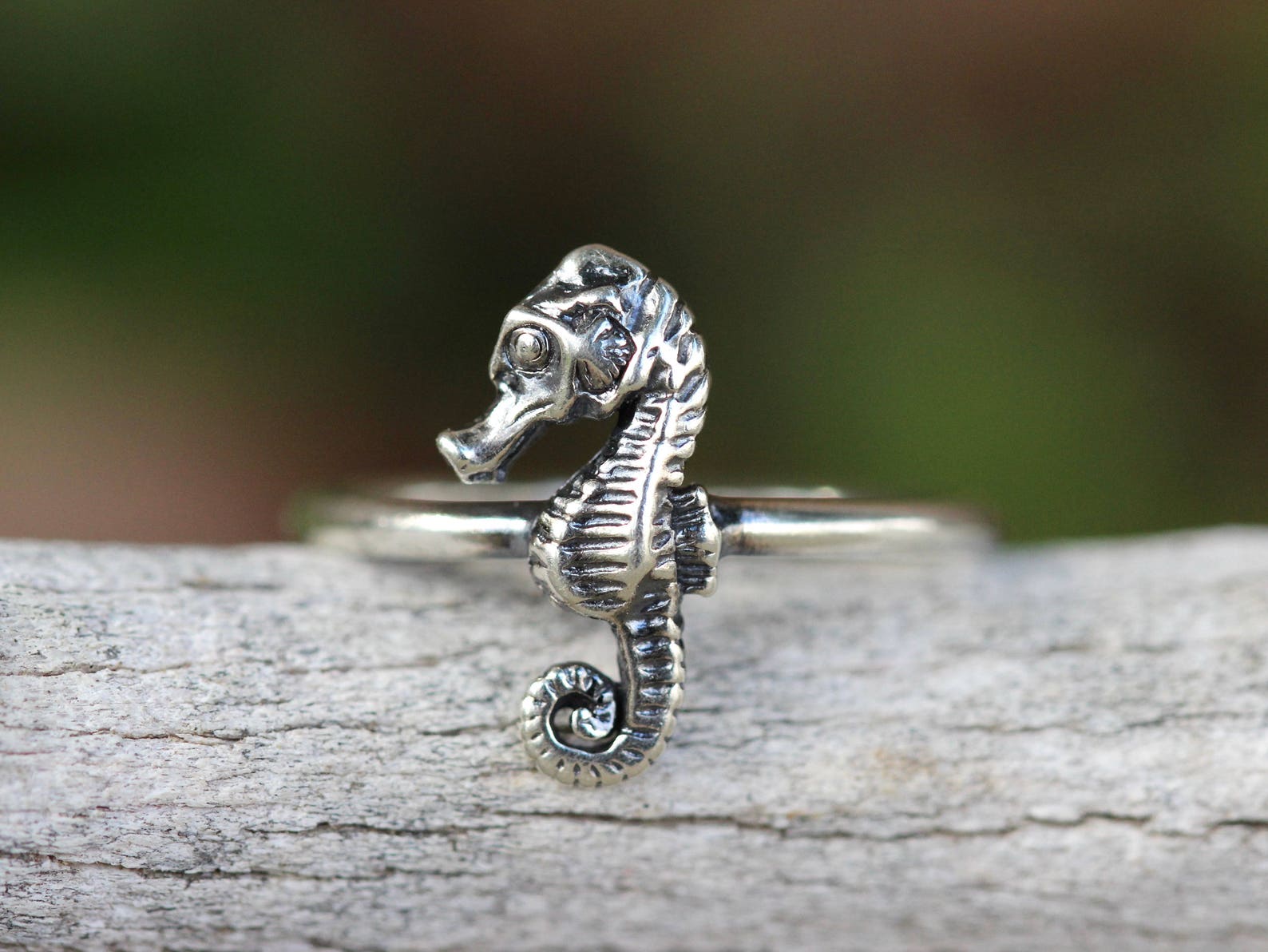 Seahorse Ring Sterling Silver Beach Ring Silver Nature Ring | Etsy