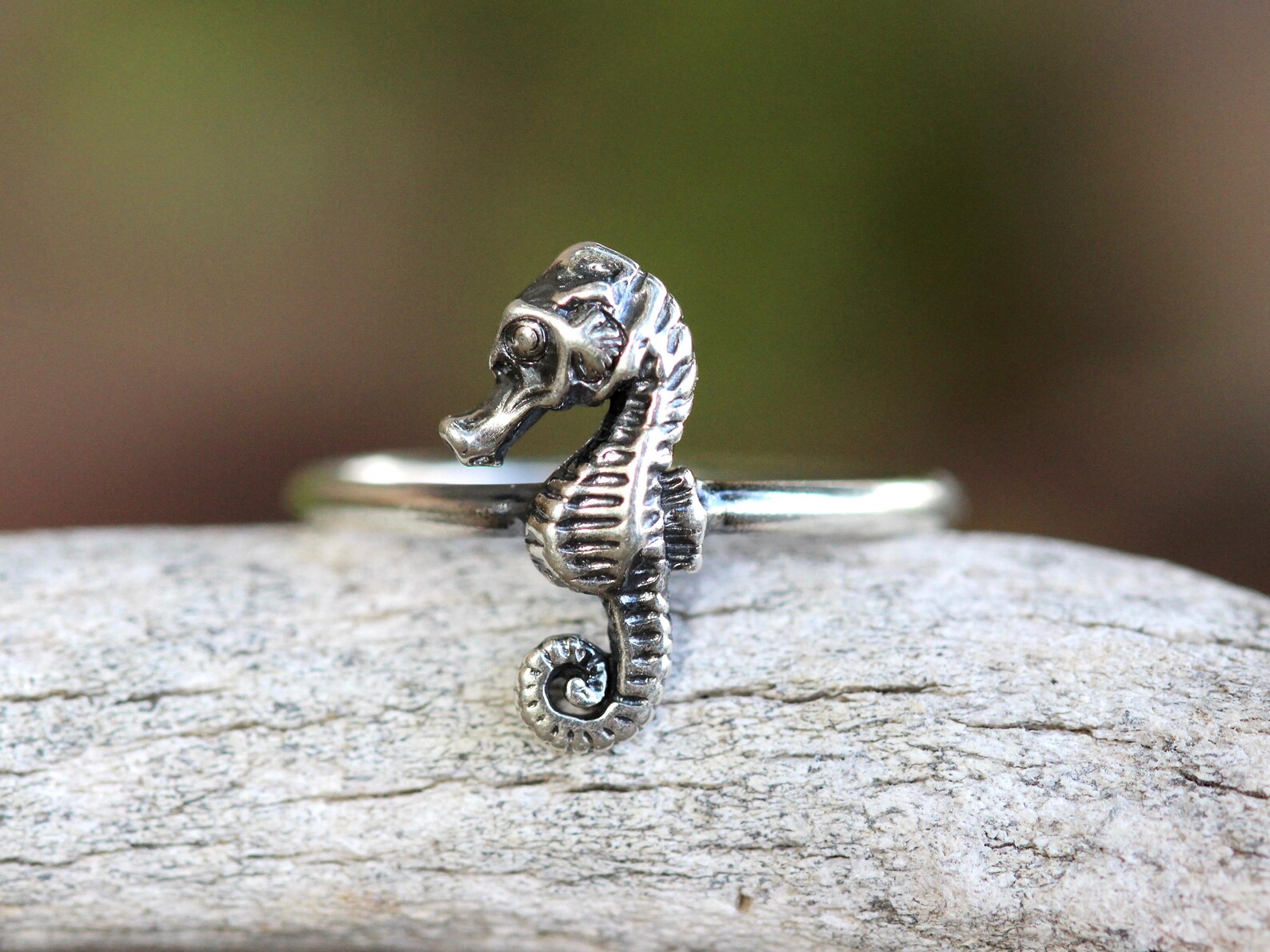 Seahorse Ring Sterling Silver Beach Ring Silver Nature Ring | Etsy