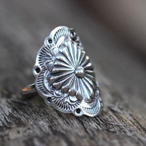 Silver Concho Ring Sterling Silver Shield Ring Southwestern Ring - Etsy