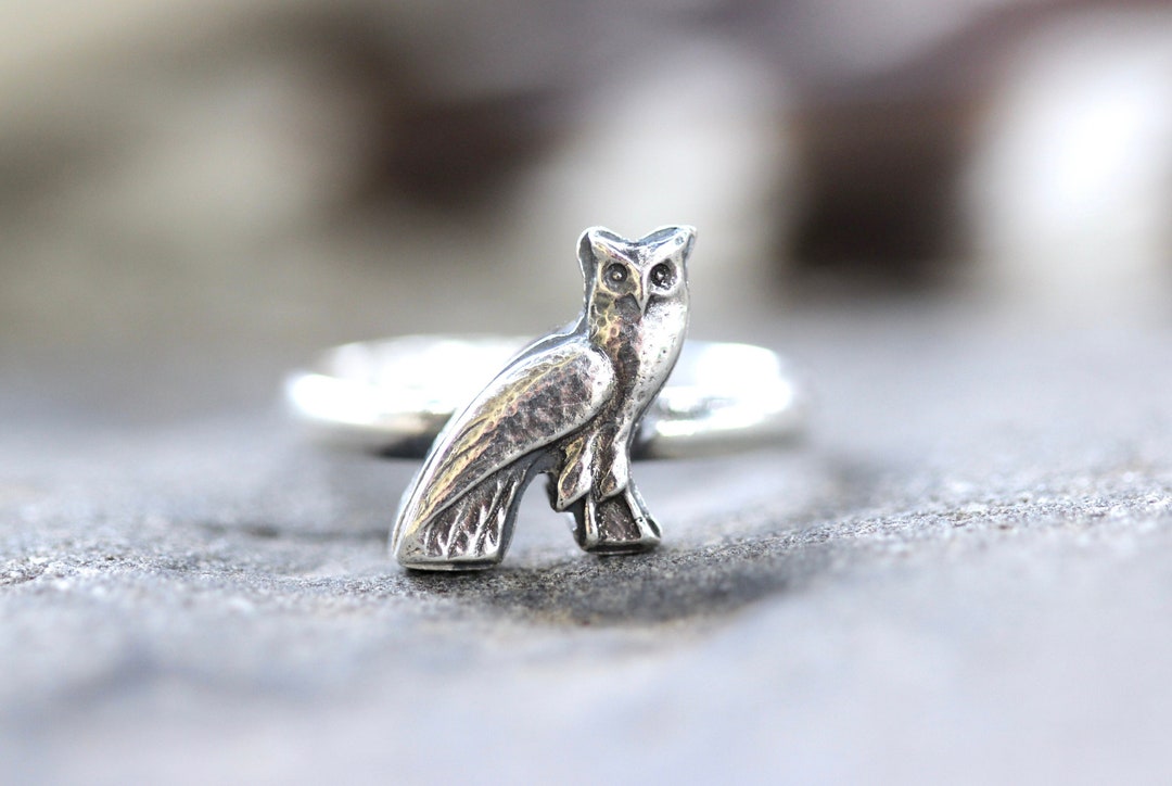 Owl Ring Sterling Silver Owl Ring Silver Barn Owl Ring Witch Ring ...
