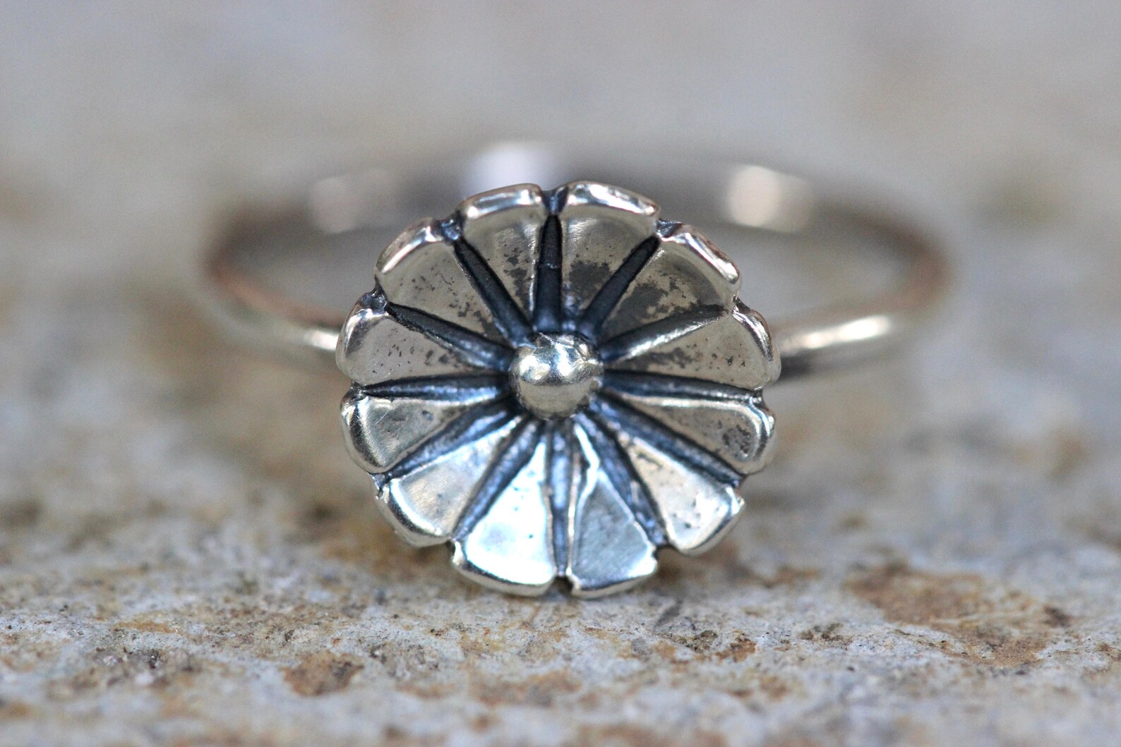 Sterling Silver Flower Ring Sterling Silver Ring Silver - Etsy