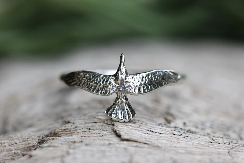 Sterling Silver Thunderbird Ring Hawk Ring Silver Eagle Ring | Etsy