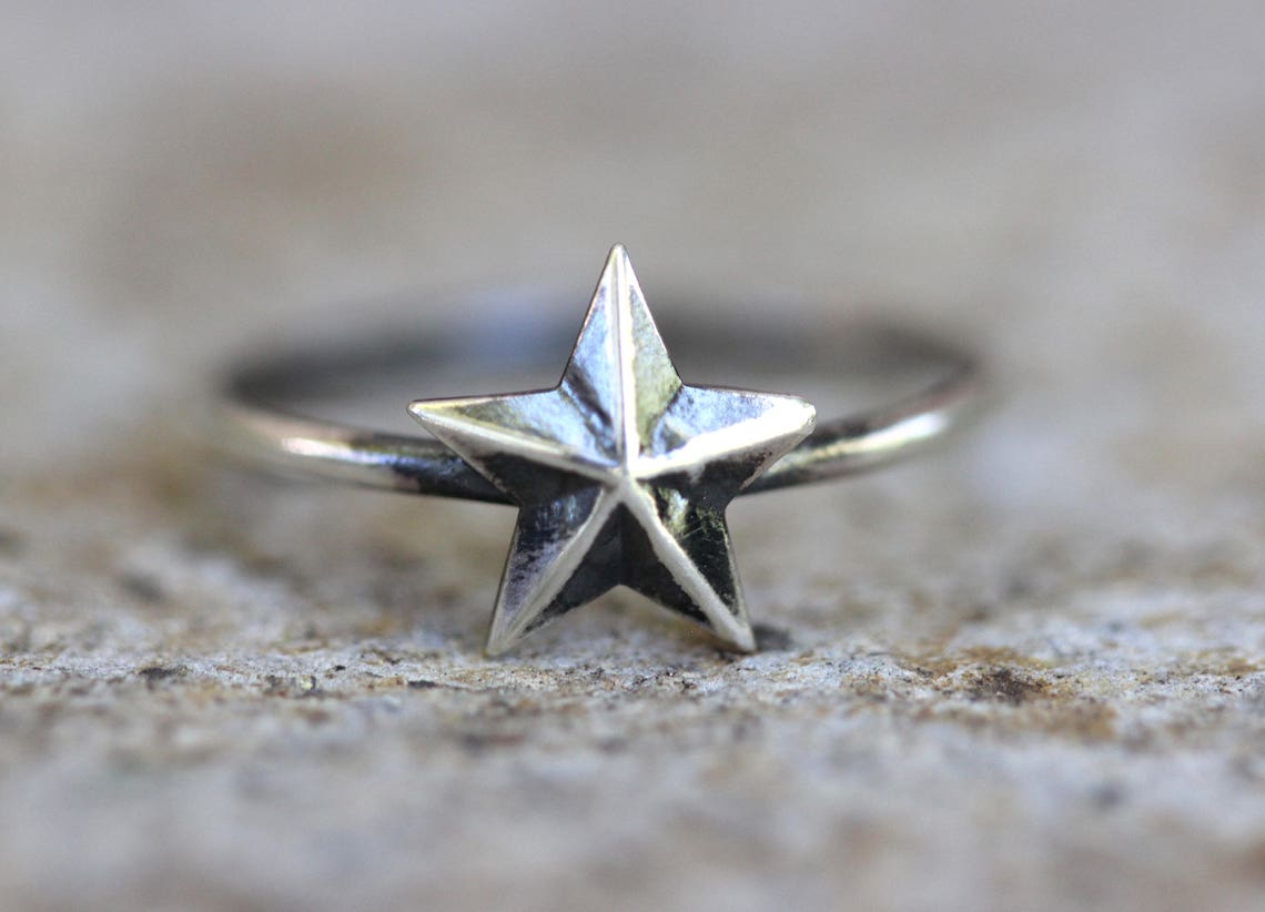 Star Ring Sterling Silver Star Ring Sterling Silver Stacking - Etsy