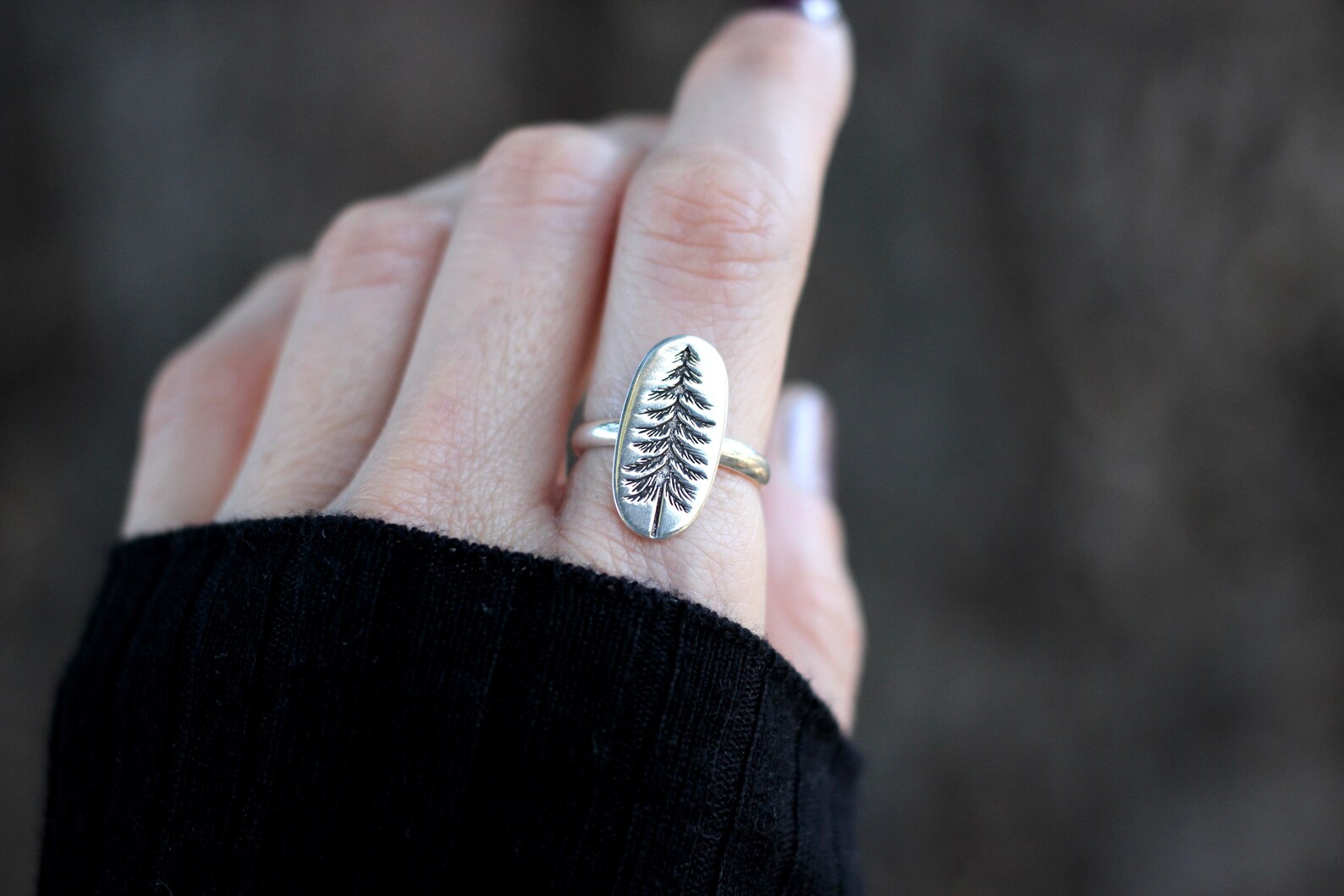 Tree Ring Nature Ring Silver Pine Tree Ring Sterling Silver | Etsy