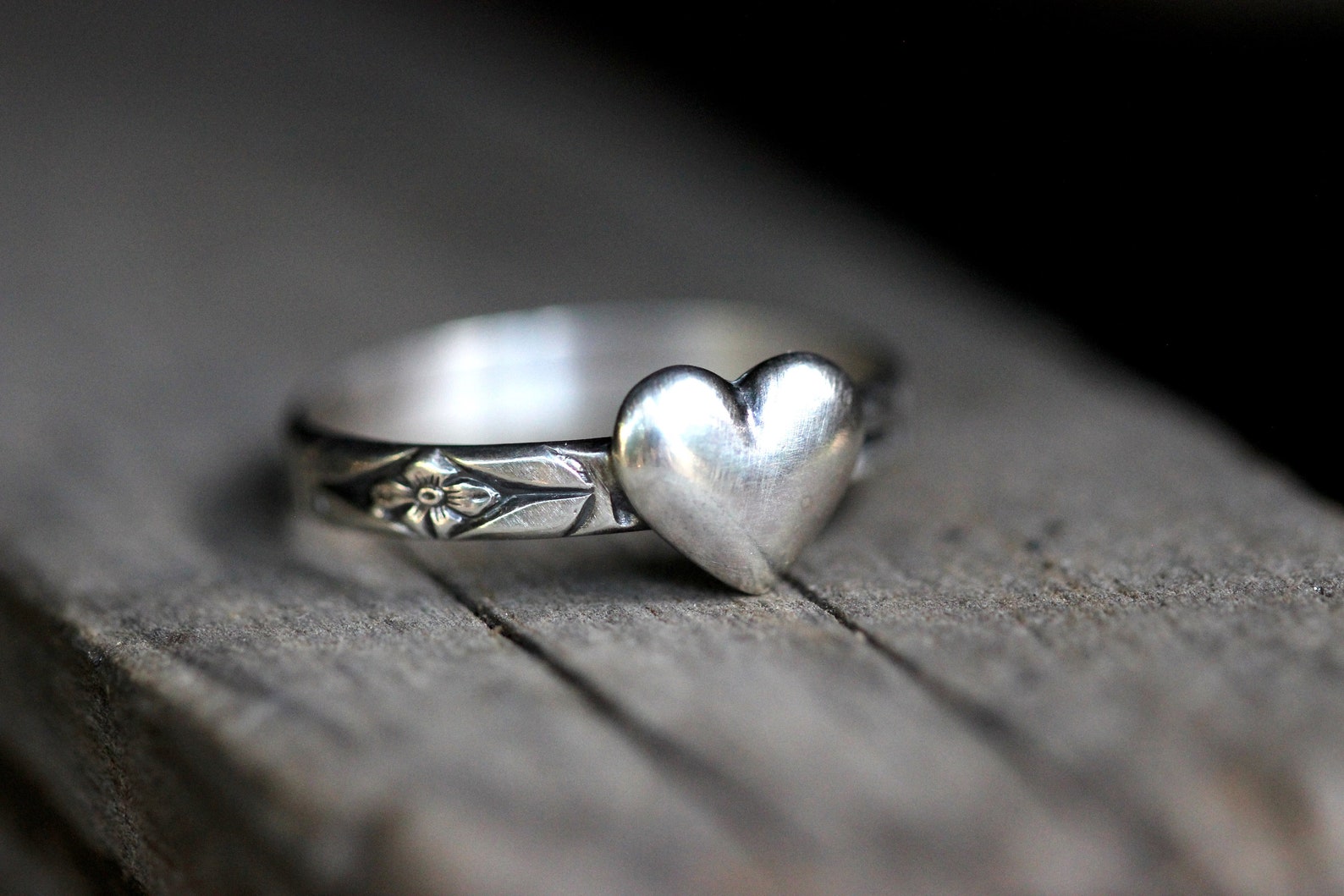 Silver Heart Ring Dainty Heart Ring Art Nouveau Ring Silver - Etsy