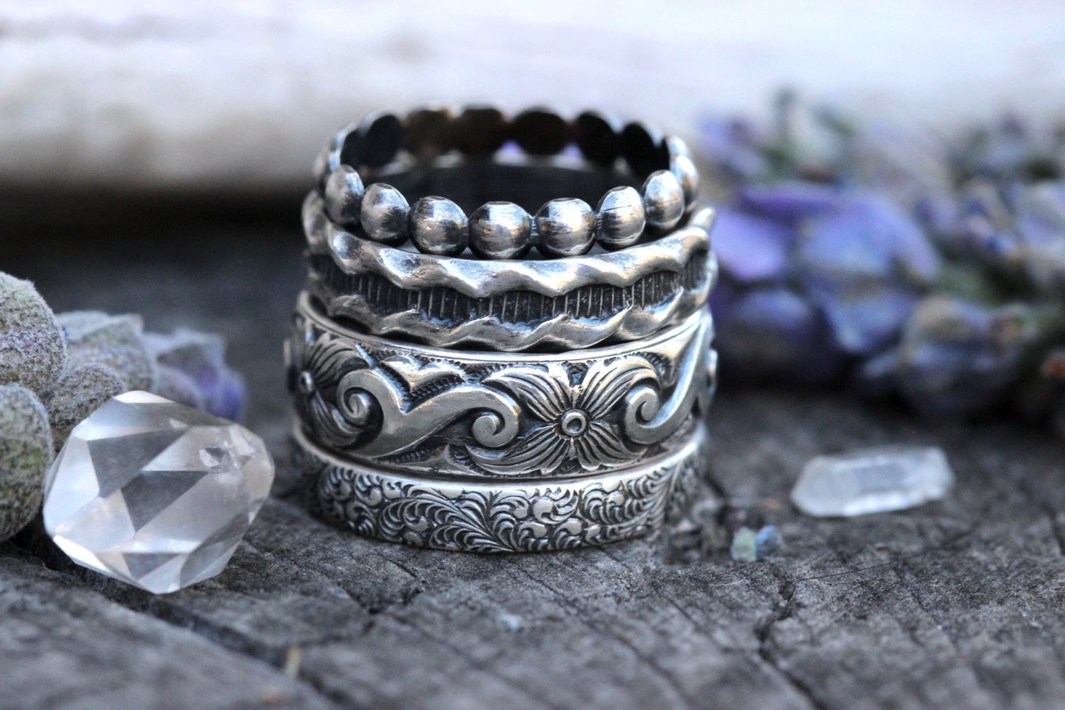 Stacking Ring Set Silver Stacking Rings Sterling Silver Ring - Etsy