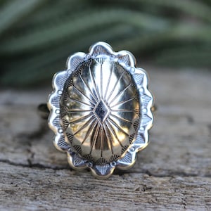 Sterling Silver Concho Ring Sterling Silver Statement Ring Southwestern ...