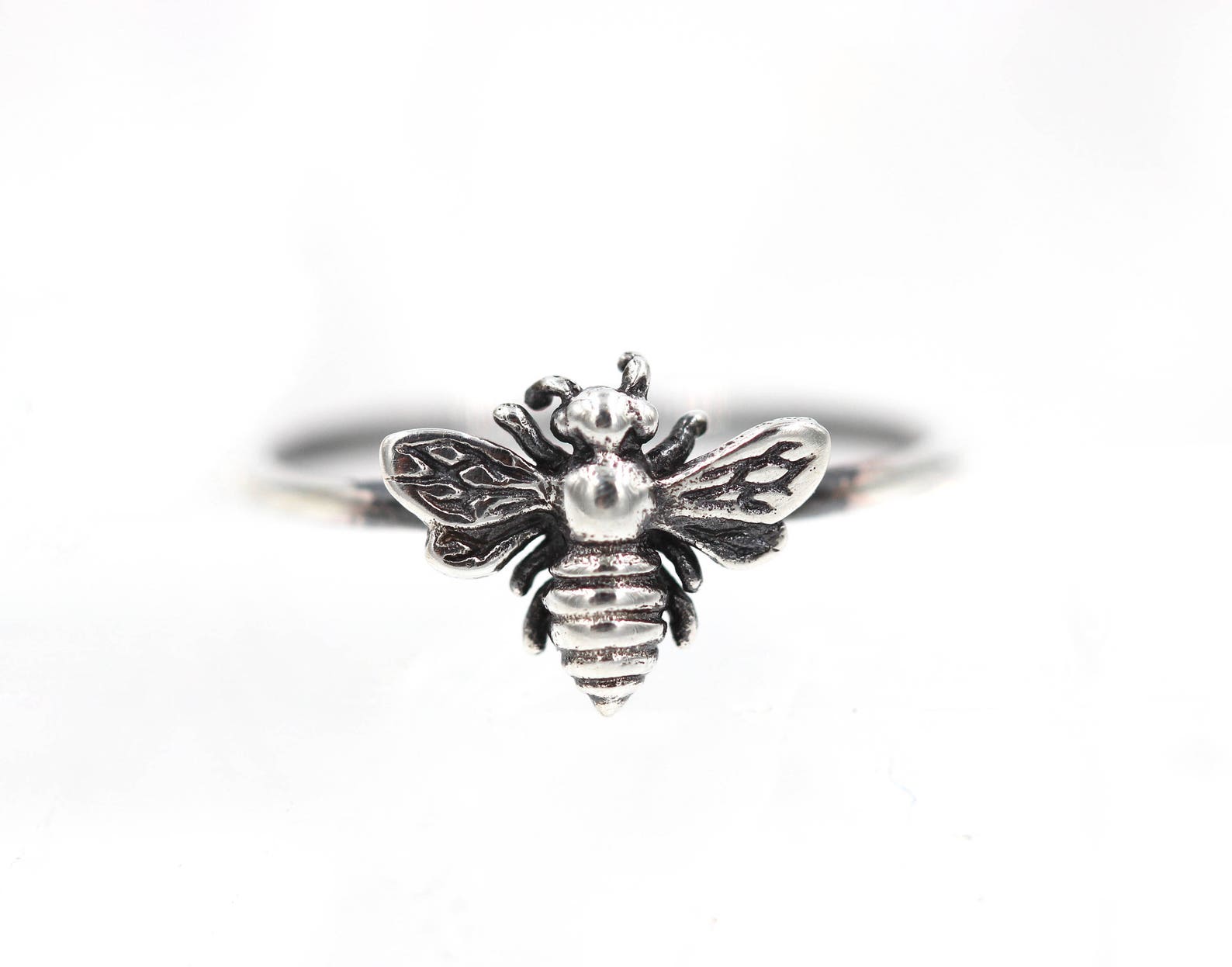 Silver Bee Ring Sterling Silver Stacking Rings Bee Ring Silver - Etsy