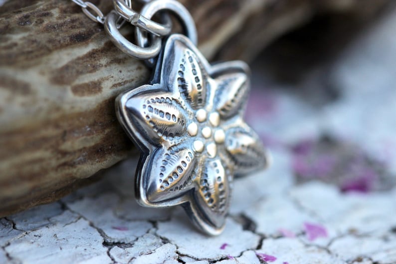 Sterling Silver Flower Necklace Silver Flower Necklace Silver - Etsy