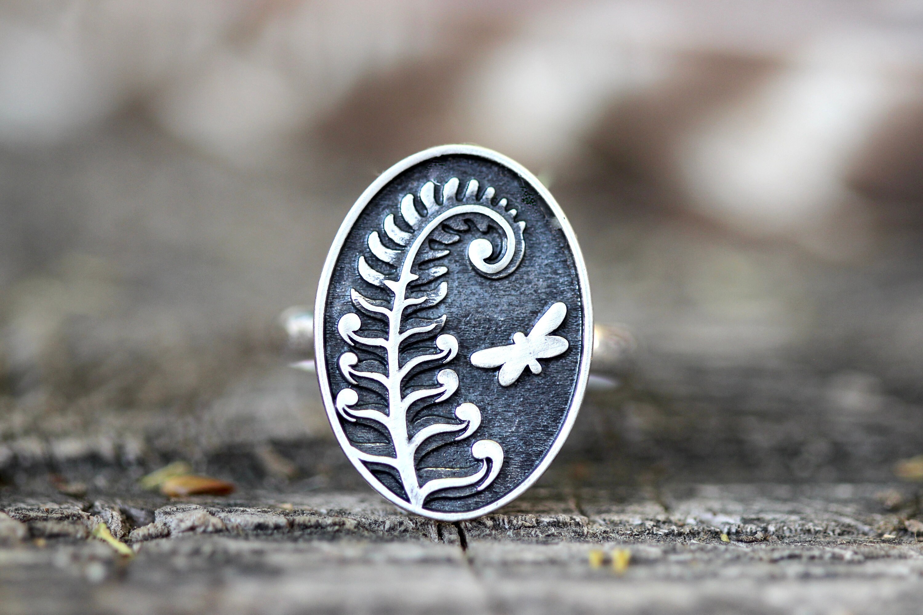 Fern Ring Sterling Silver Butterfly Ring Fern Jewelry Leaf | Etsy