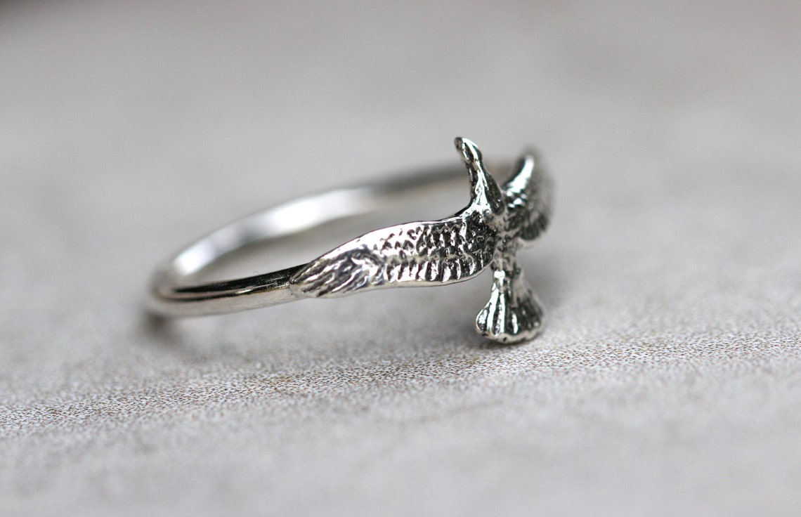 Sterling Silver Thunderbird Ring Hawk Ring Silver Eagle Ring | Etsy