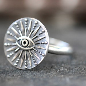 Eye Ring Sterling Silver Evil Eye Ring All Seeing Eye Ring Evil Eye ...