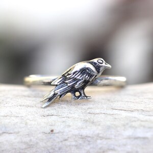 Raven Ring Sterling Silver Crow Ring Silver Raven Ring Witch Ring Bird ...