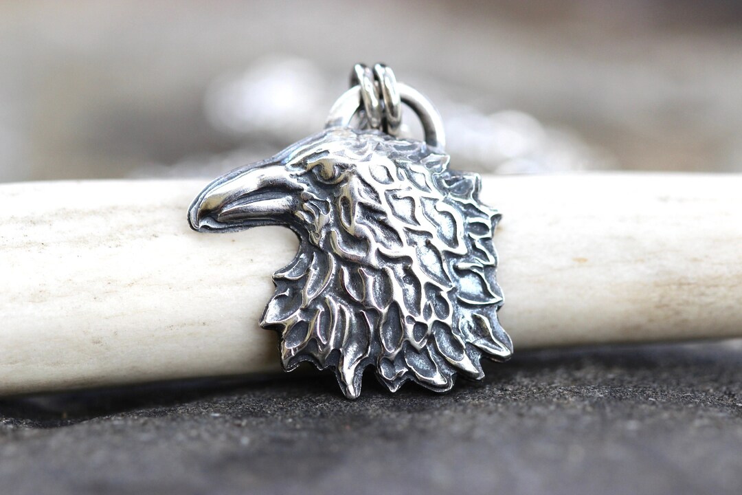 Raven Necklace Sterling Silver Crow Necklace Raven Pendant Necklace ...
