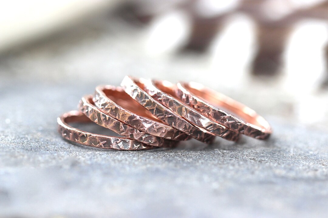 Copper Stacking Ring Stackable Copper Rings Hammered Copper Ring ...
