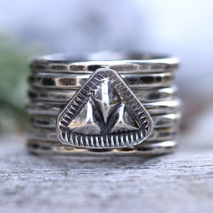 Triangle Ring Silver Stacking Ring Silver Ring Hippie Ring Silver ...