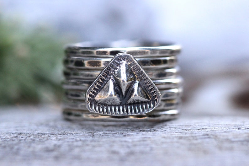 Triangle Ring Silver Stacking Ring Silver Ring Silver Bohemian Ring ...