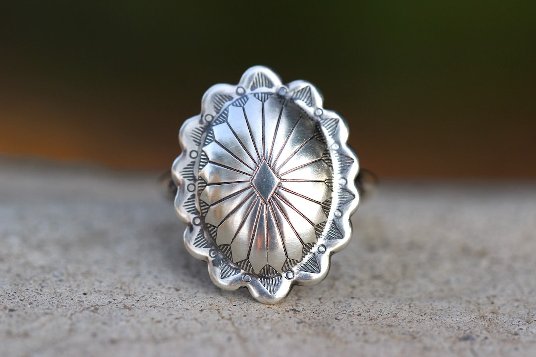 Sterling Silver Concho Ring Sterling Silver Statement Ring Southwestern ...