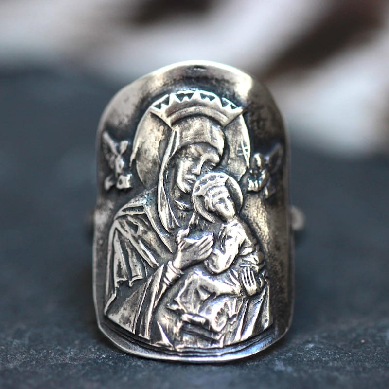 Virgin Mary Ring - Etsy