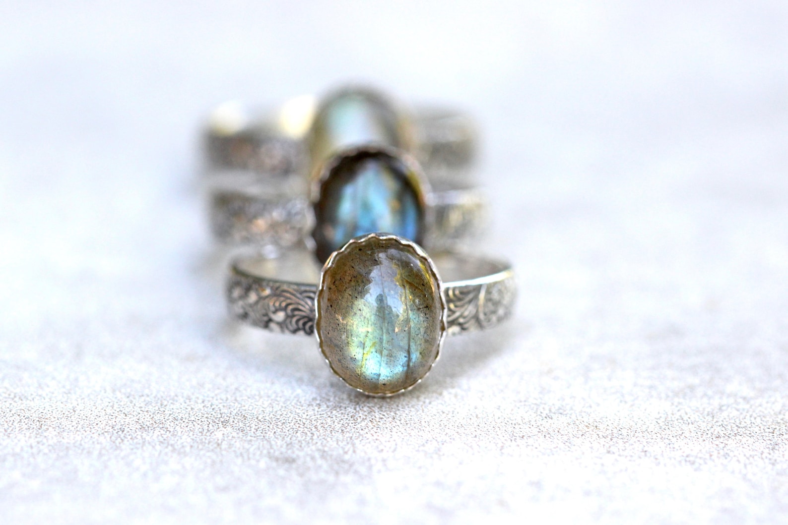 Labradorite Ring Sterling Silver Labradorite Stacking Ring - Etsy
