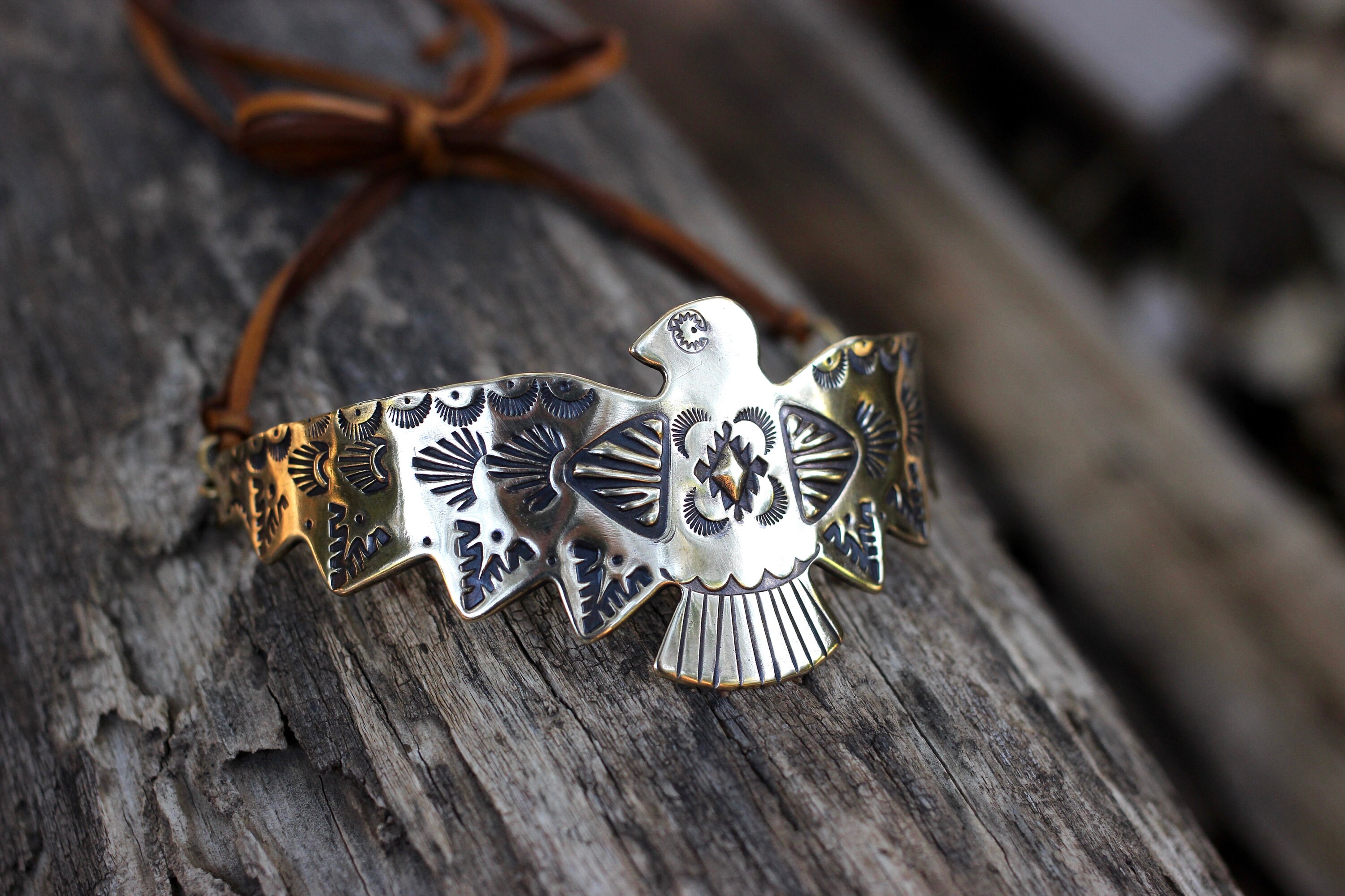 Stamped Brass Hawk Necklace Bird Choker Necklace Brass and | Etsy