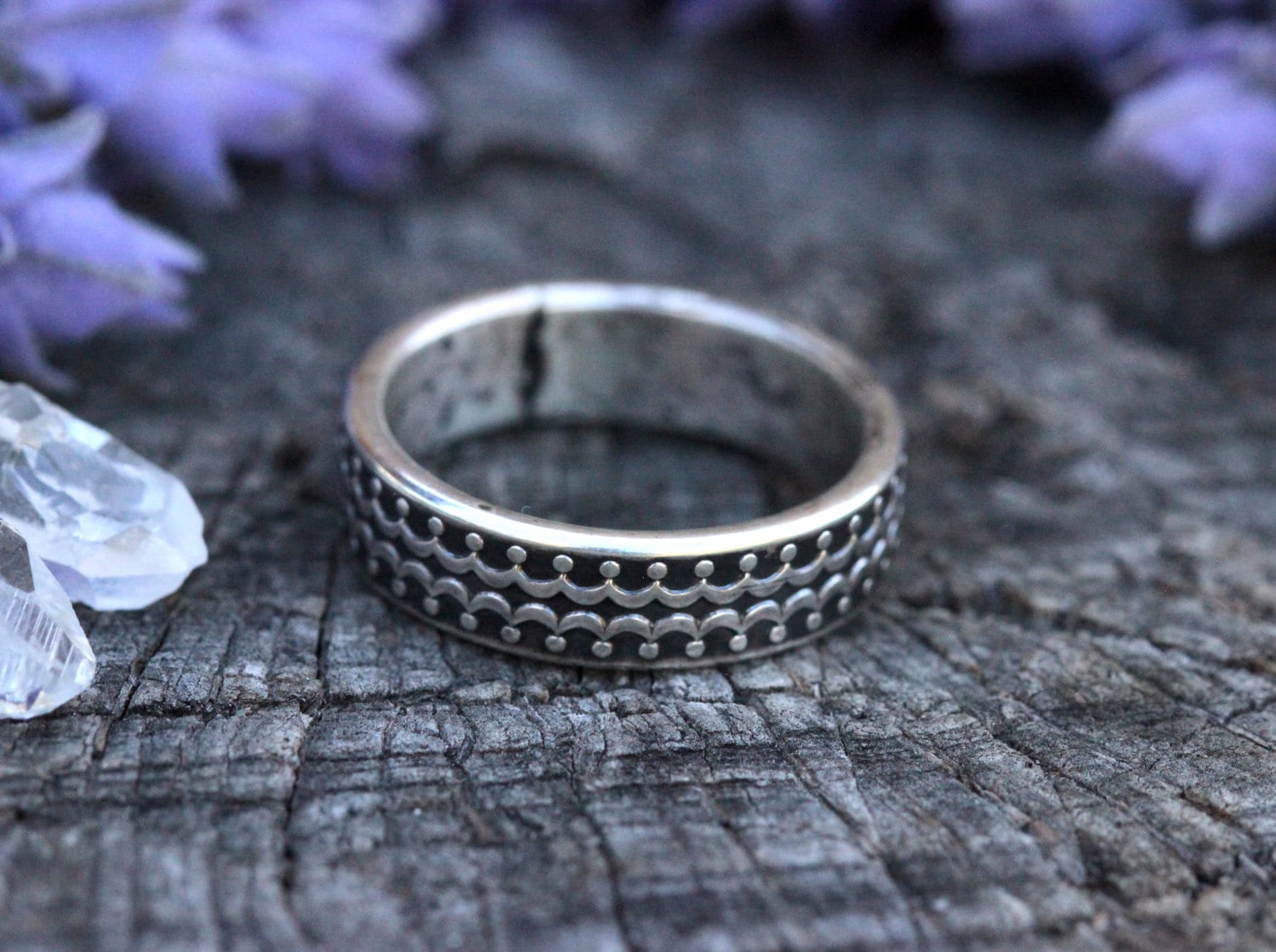 Thick Silver Ring Sterling Silver Stacking Ring Unique Mens | Etsy