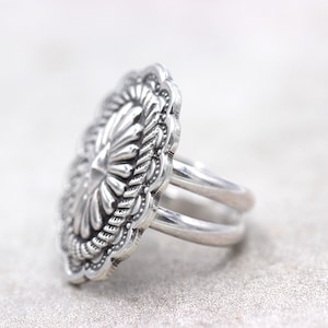 Sterling Silver Concho Ring Sterling Silver Statement Ring Southwestern ...