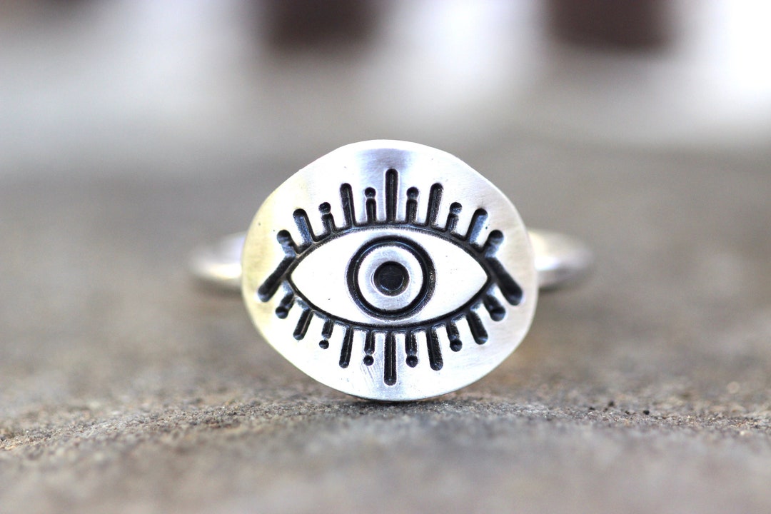 Eye Ring Sterling Silver Evil Eye Ring All Seeing Eye Ring Witch Ring ...
