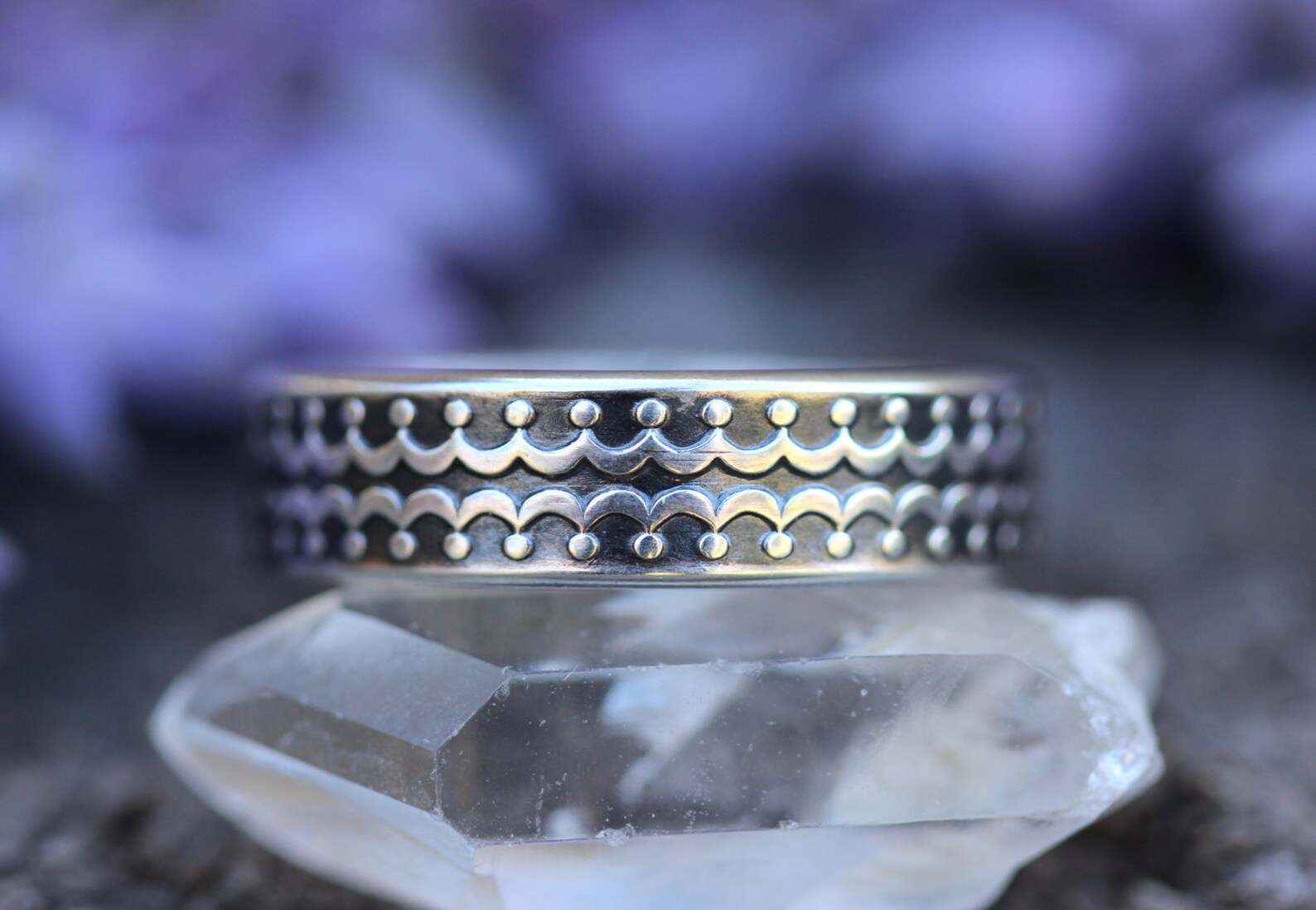 Thick Silver Ring Sterling Silver Stacking Ring Unique Mens | Etsy