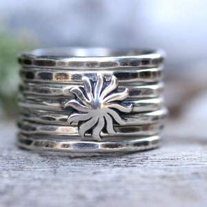 Sun Ring, Silver Sun Ring, Celestial Jewelry, Sterling Silver Sun Ring ...