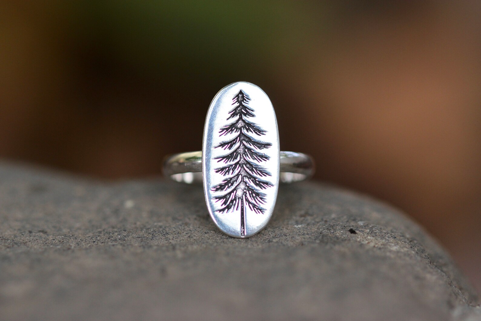 Tree Ring Nature Ring Silver Pine Tree Ring Sterling Silver - Etsy