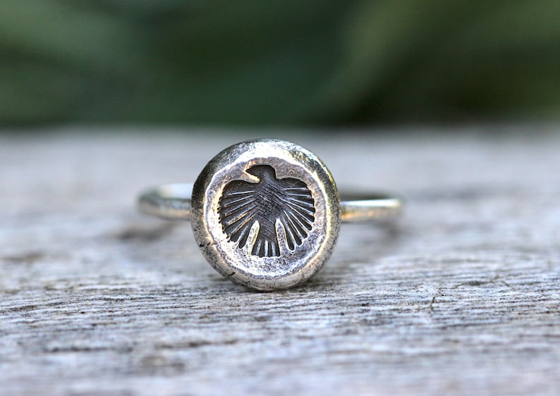 Thunderbird Ring Sterling Silver Stacking Ring Bird Ring Hawk Ring ...