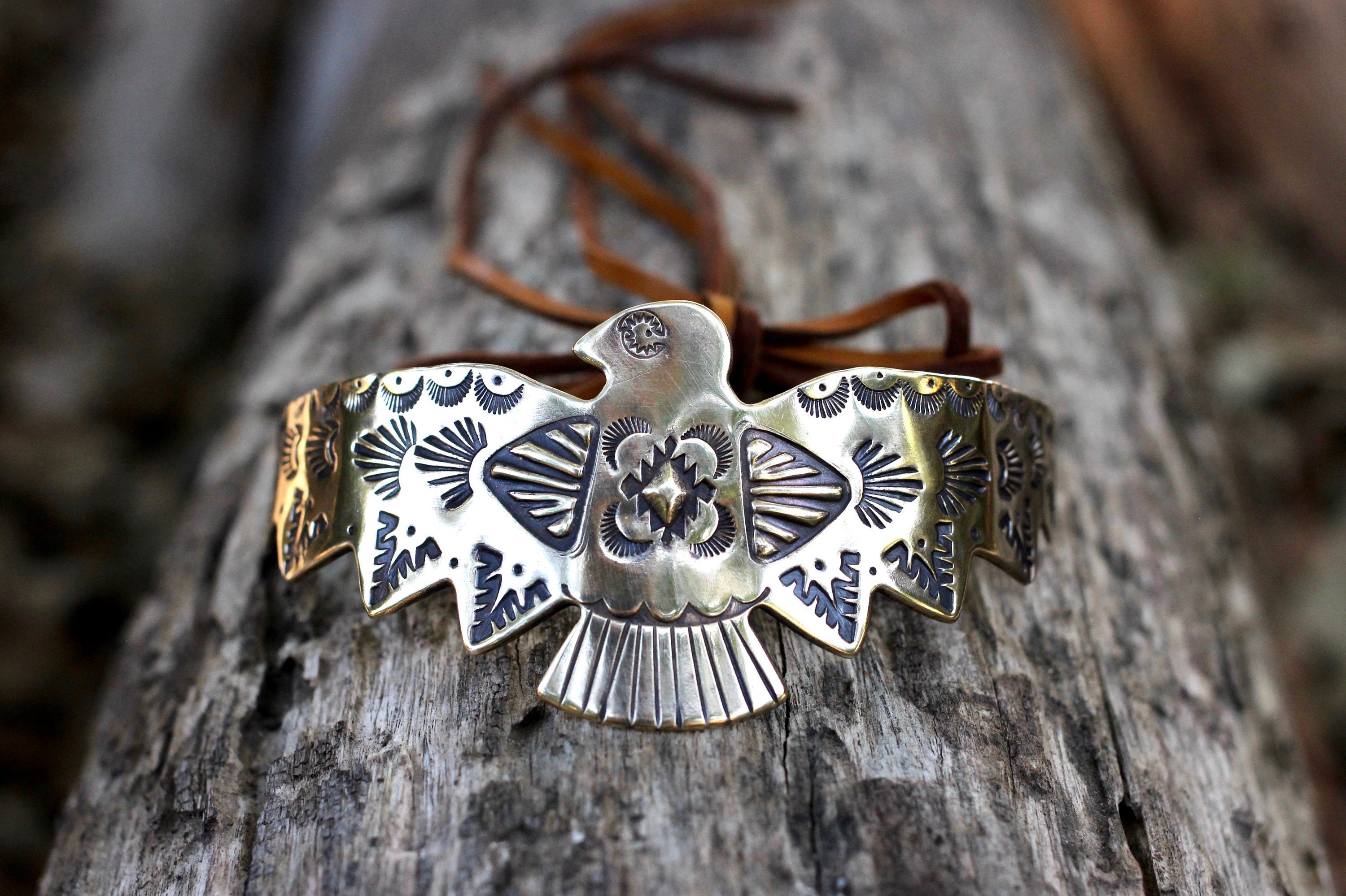 Stamped Brass Hawk Necklace Bird Choker Necklace Brass and | Etsy