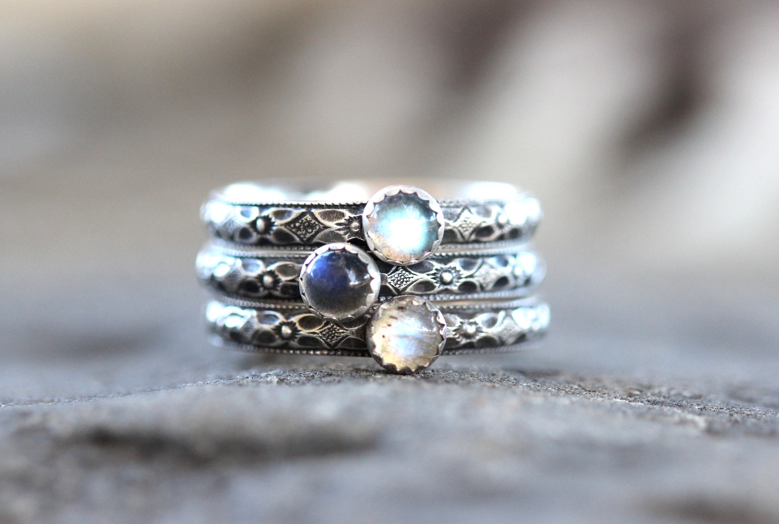 Labradorite Ring Sterling Silver Labradorite Stacking Ring One - Etsy