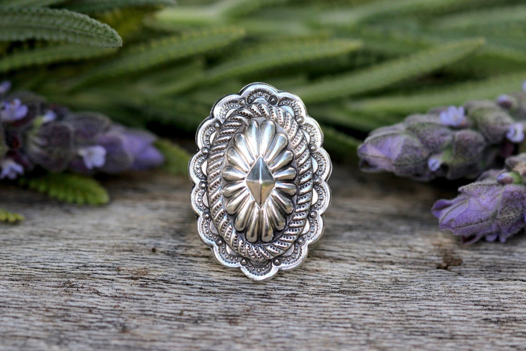 Sterling Silver Concho Ring Sterling Silver Statement Ring Southwestern ...
