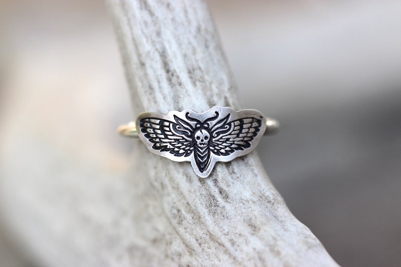 Deaths Head Moth Ring Sterling Silver Death's Head Moth - Etsy